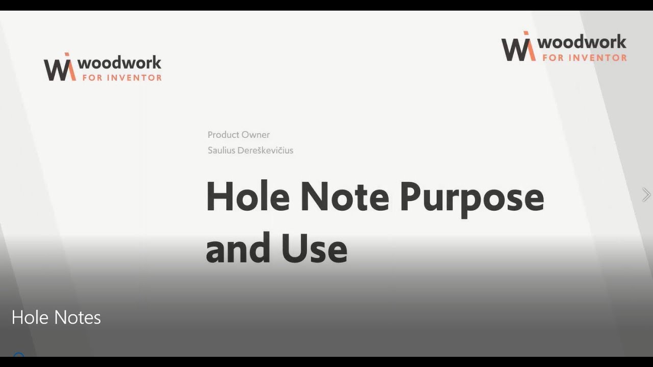 Woodwork For Inventor Hole Notes Series 3 - YouTube