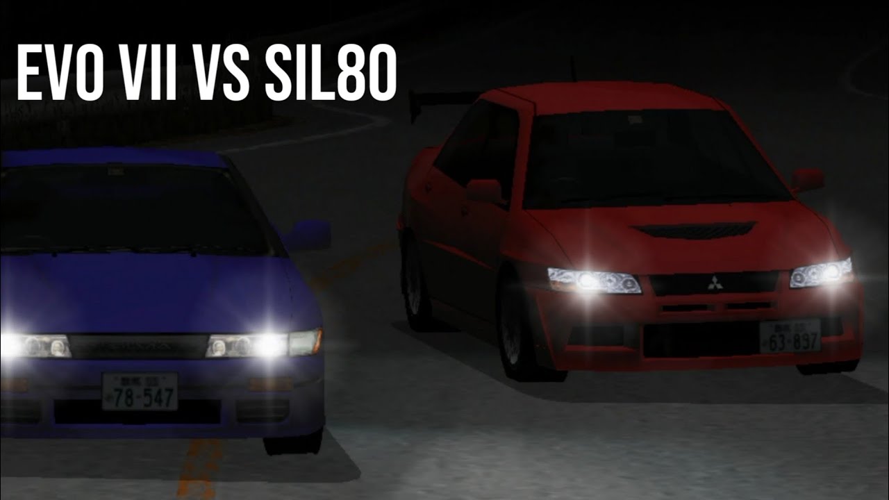 Initial D Street Stage | Using a Evo VII [EVO VII VS SIL80] - YouTube