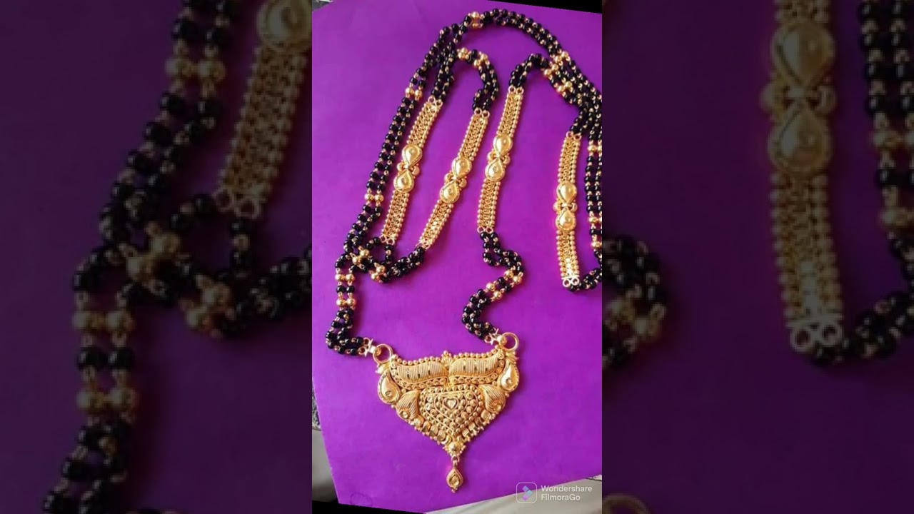gold jewelry black bits chains - YouTube