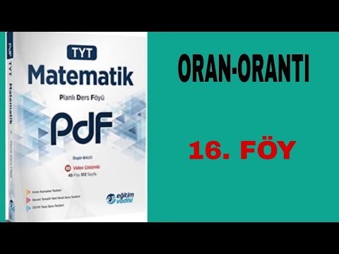 Eğitim Vadisi TYT Matematik PDF Föy-16 Oran-Orantı Soru Çözümleri 2024