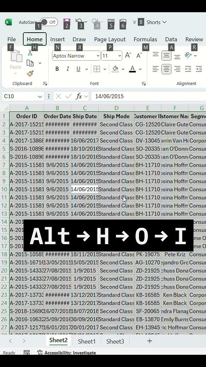 EXCEL Autofit Rows and Columns Master in Just 30 Seconds | Excel Shortcut Keys - YouTube