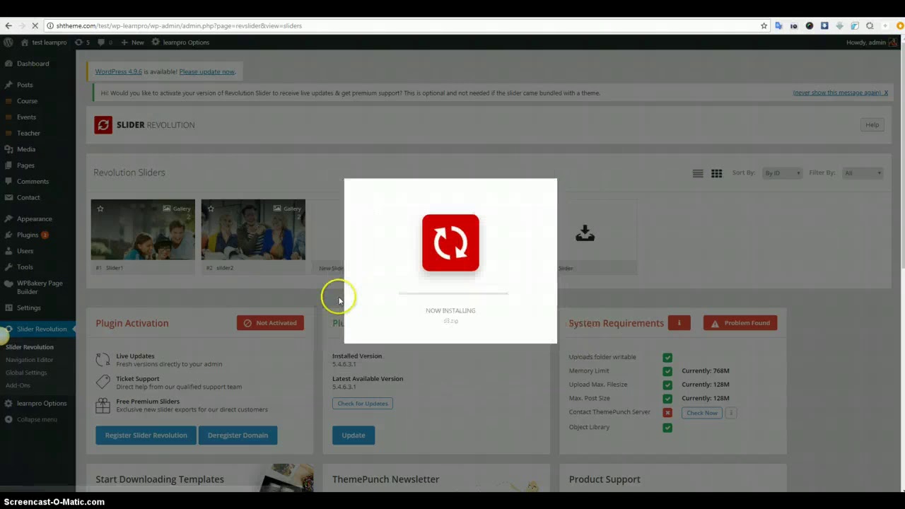 Video guide install data example Learnpro WordPress - YouTube