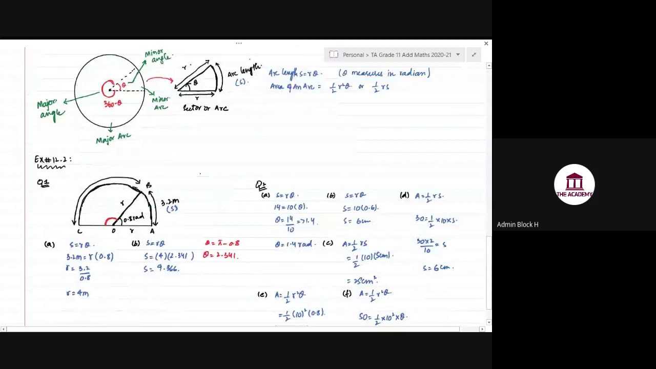 Add Maths Circular Measure 1 - YouTube