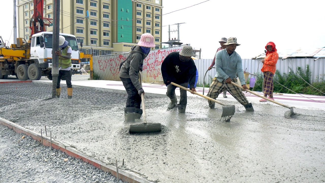 How to make a concrete road step by step for school building ...