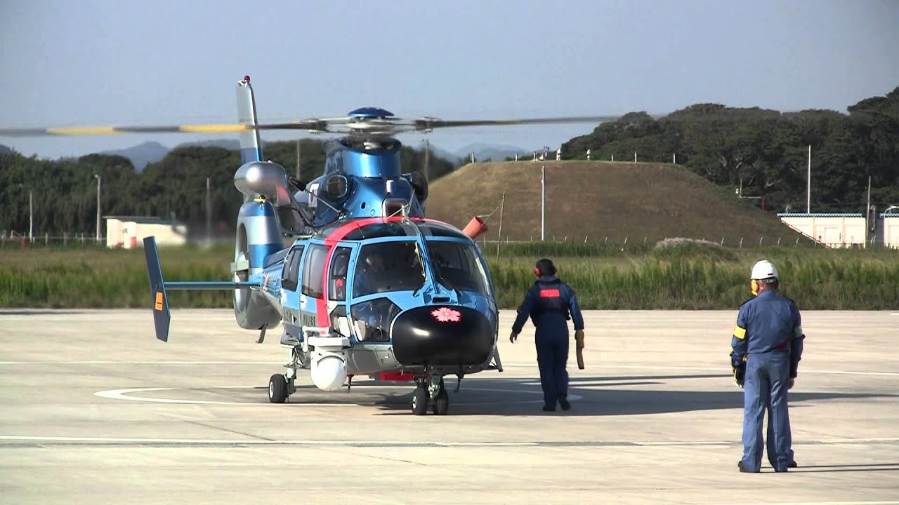 AIRBUS AS365N3 Policecopter Takeoff KANAGAWA Pref.Police Dept - YouTube