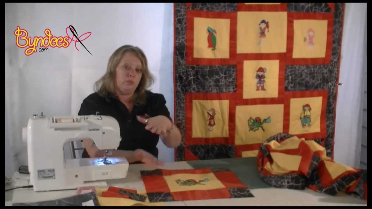 How to Quilt - Quillow Kit Pirate Embroidery Designs Series Part 4 ...