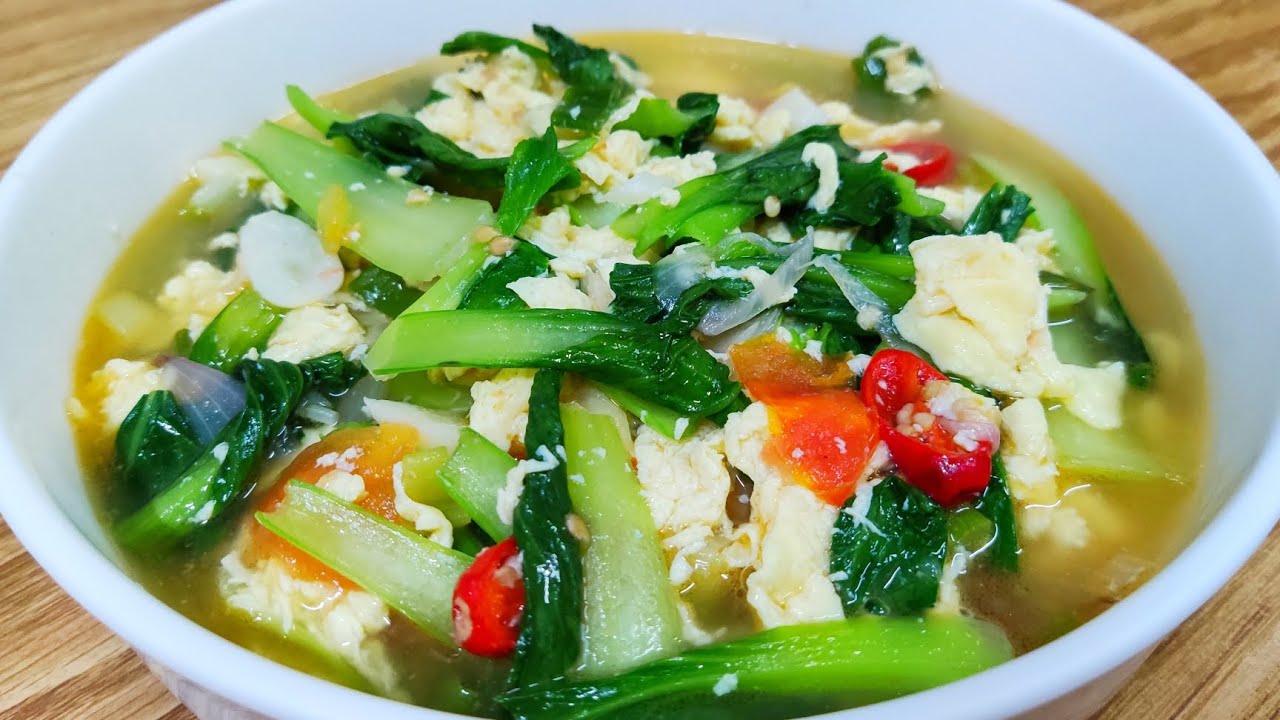 COBAIN MASAK SAYUR PAKCOY KUAH TELUR YAKIN KUAHNYA ENAK BUAT LAUK NASI ...