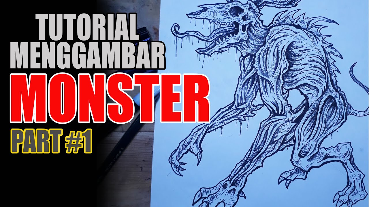 Tutorial menggambar Monster|| How to draw a monster#menggambarmonster# ...