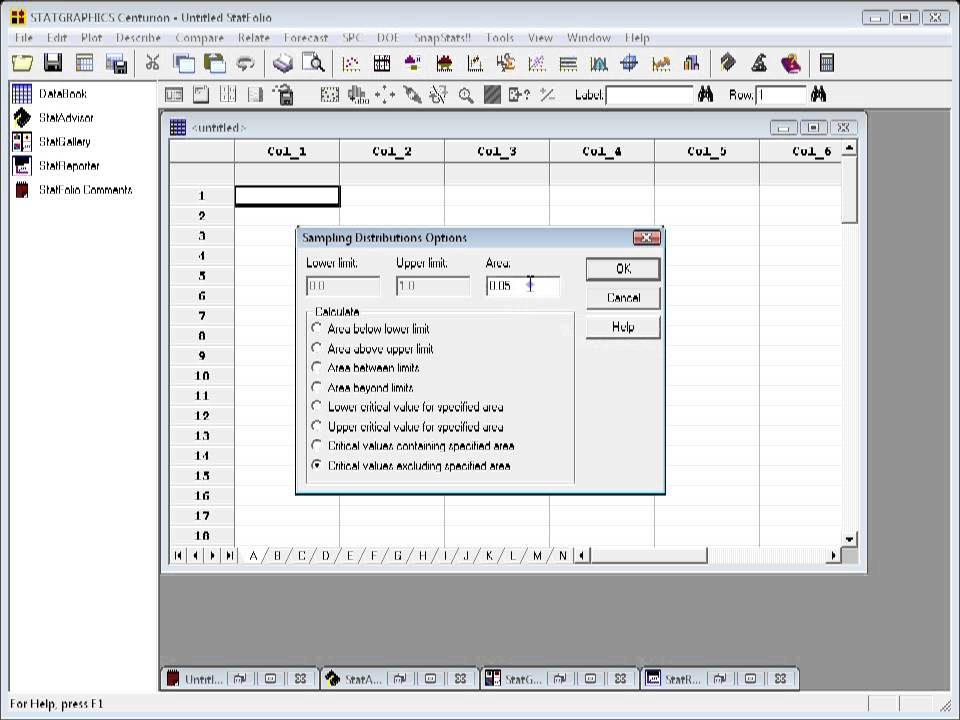 Statgraphics Sampling Distribution Procedure - YouTube