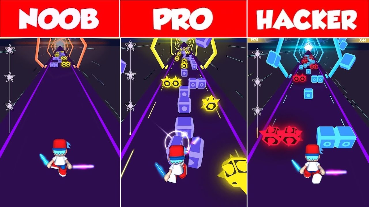 NOOB vs PRO vs HACKER - Fnf Music Dash | Friday Night Funkin’ Run game ...