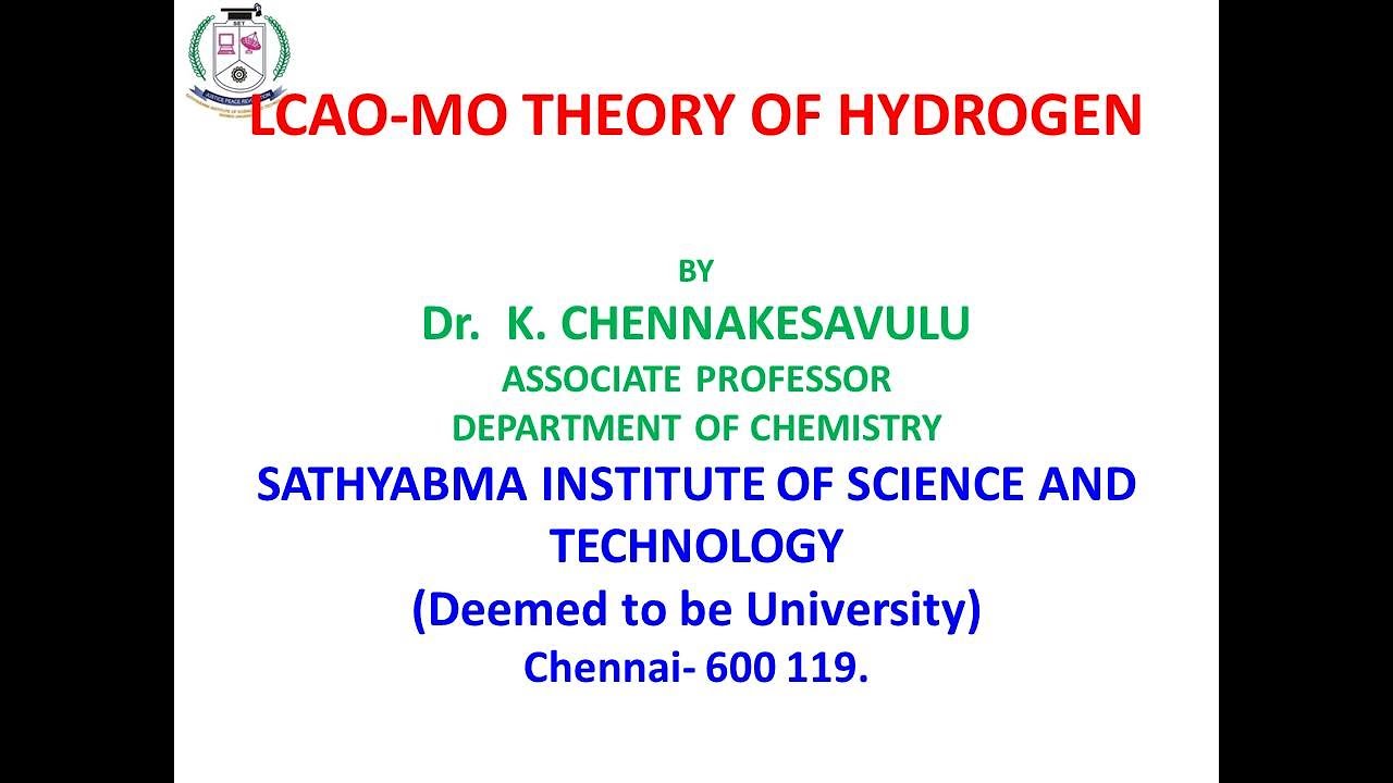 LCAO-MO THEORY OF HYDROGEN MOLECULE - YouTube