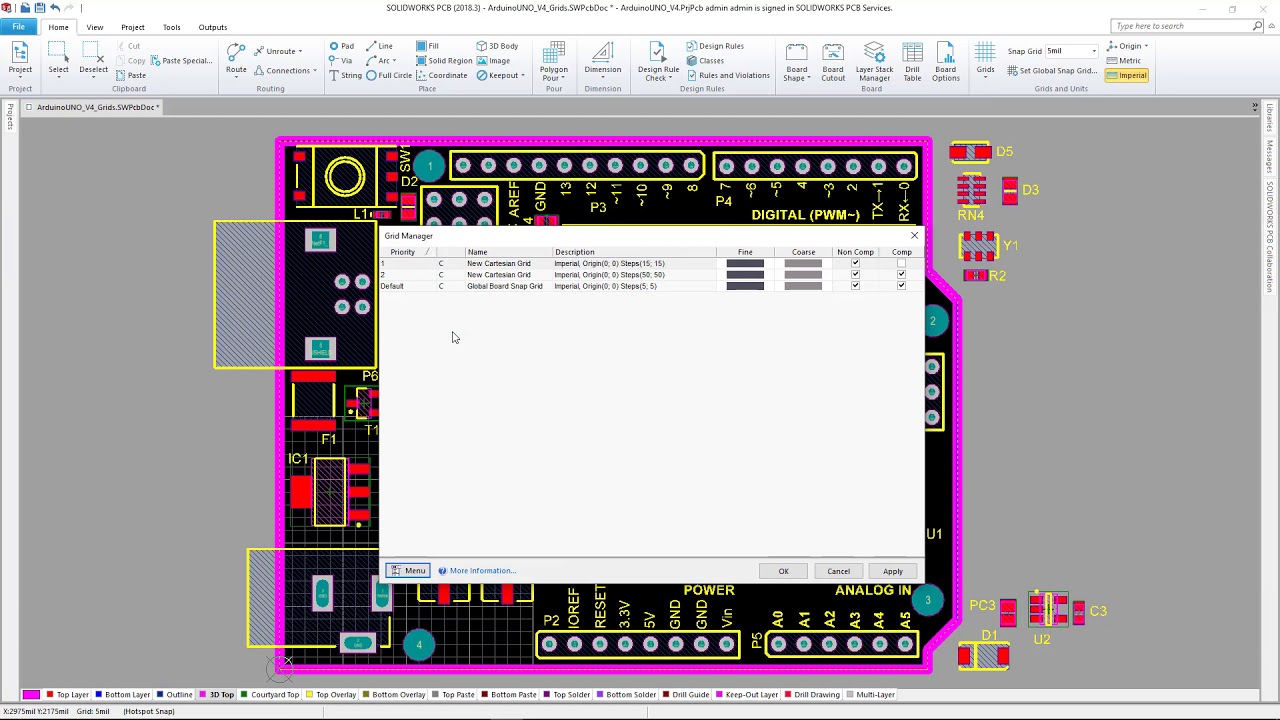 Multi-Grid Support SOLIDWORKS PCB 2018 - YouTube