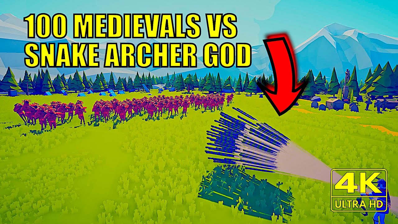100 ANCIENT UNITS vs 1 SNAKE ARCHER GOD - 4K | Totally Accurate Battle ...