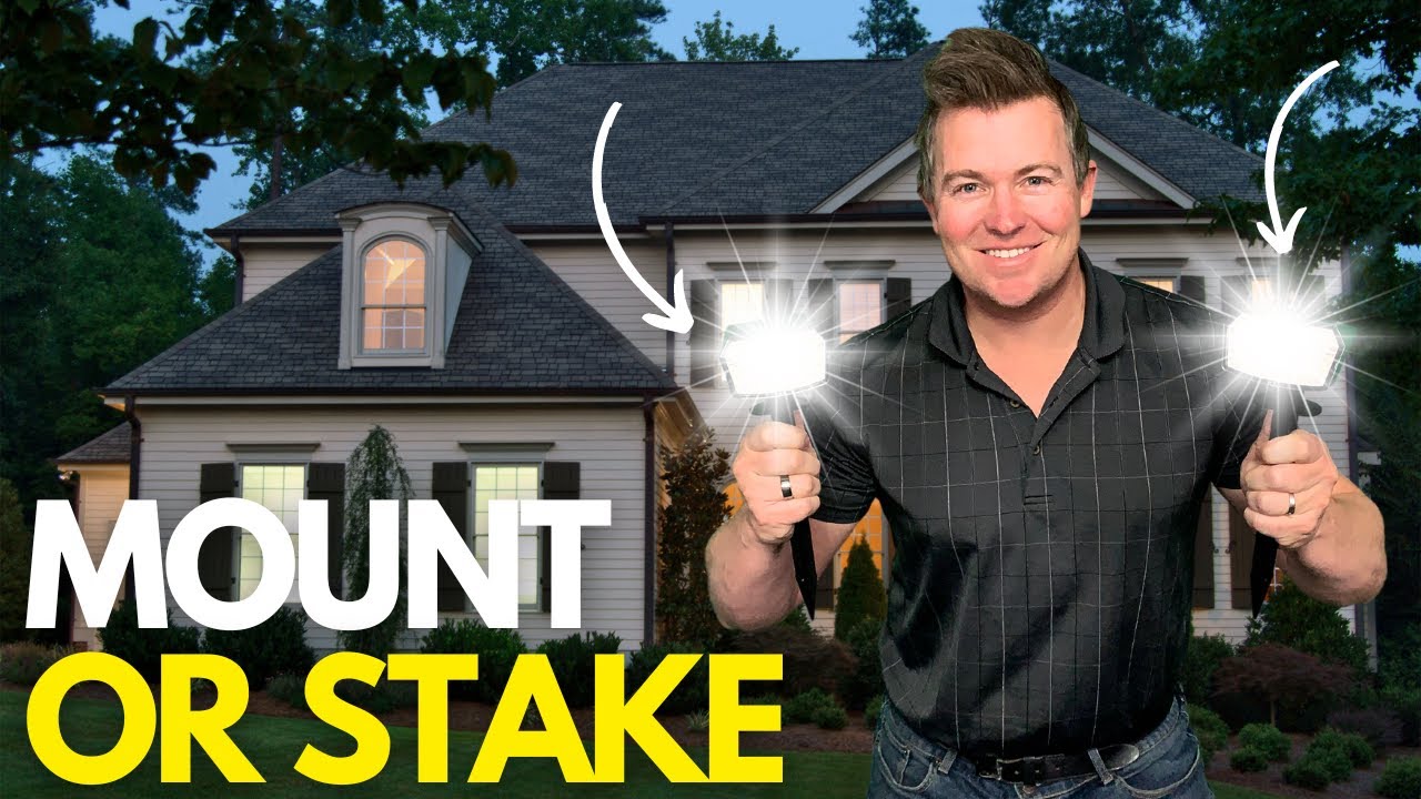 You Can Mount or Stake These Bright Solar Powered Security Lights - YouTube