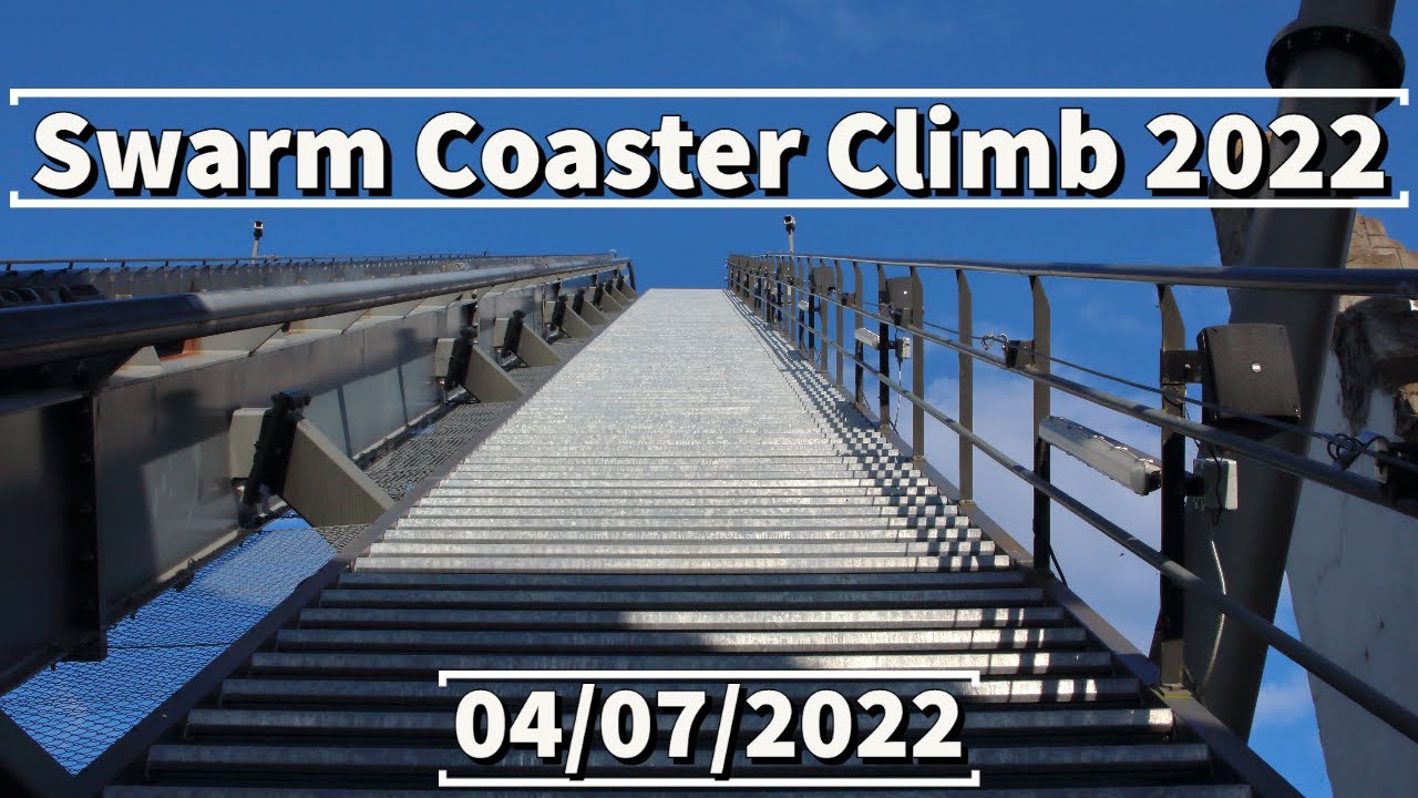 Swarm Coaster Climb 2022 with MikeThemeParks | Thorpe Park Resort - YouTube