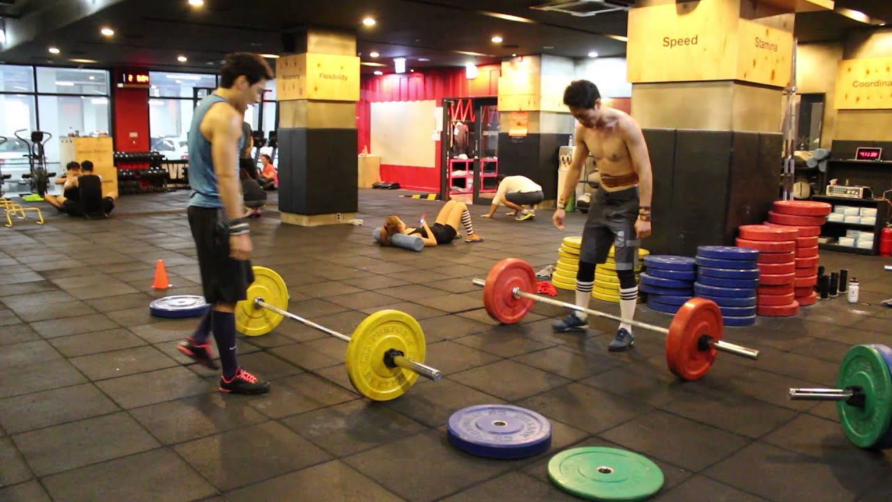 2014-11-01 crossfit sentinel wod 3편 Reverse Burpee Deadlift Shoulder to ...