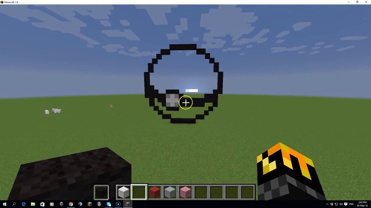 Minecraft Pixel art tutorial: Pokeball - YouTube