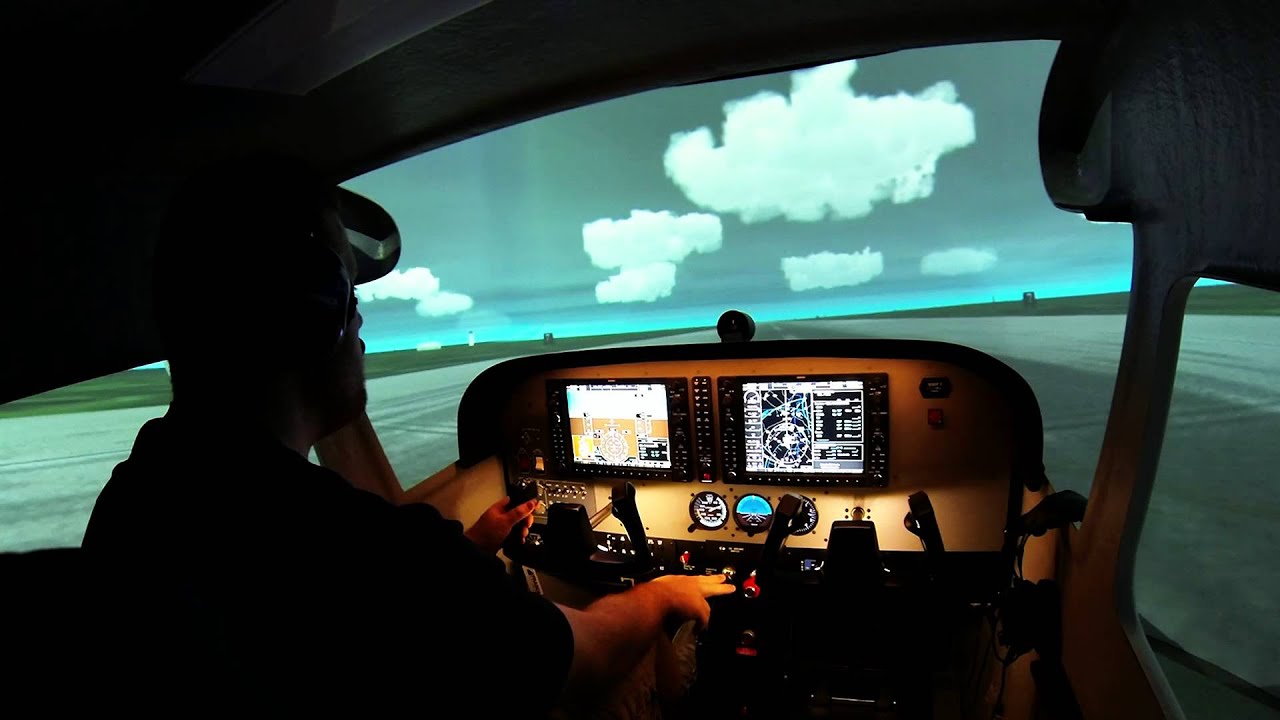 Takeoff in G1000 Frasca Simulator - YouTube