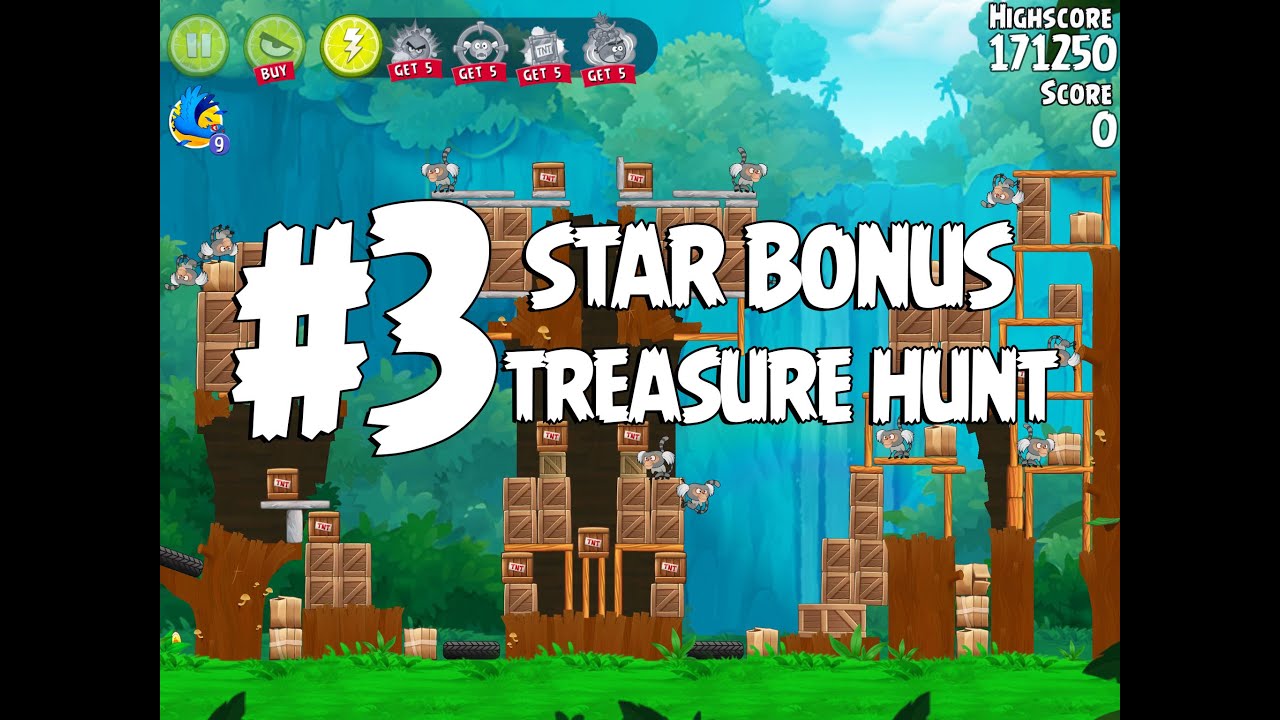 Angry Birds Rio Star Bonus #3 Treasure Hunt 3 Star Walkthrough mp4 ...