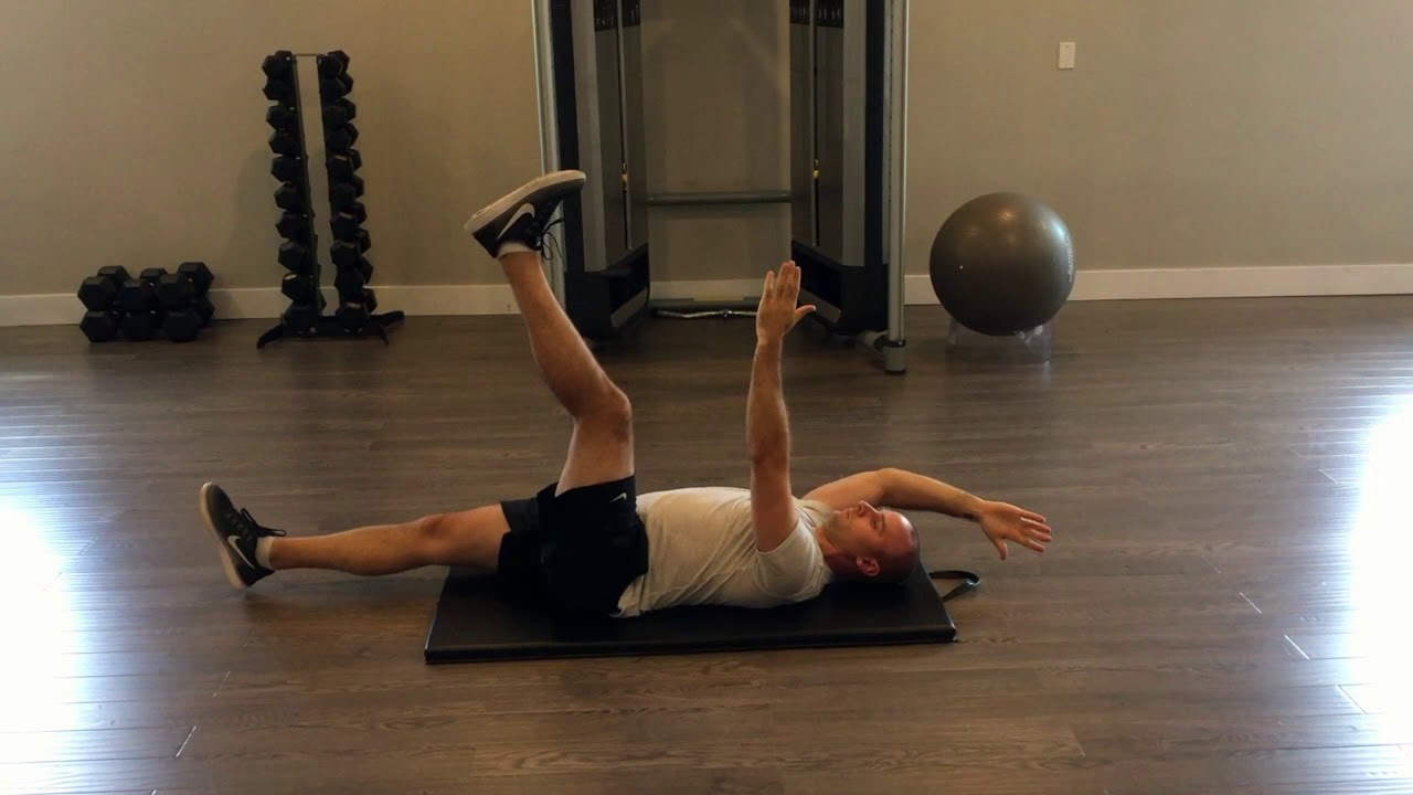 Combo = Ipsilateral Deadbug + V-Ups - YouTube