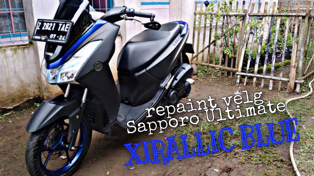 REPAINT VELG YAMAH LEXI MENGUNAKAN SAPPORO ULTIMATE XIRALLIC BLUE - YouTube