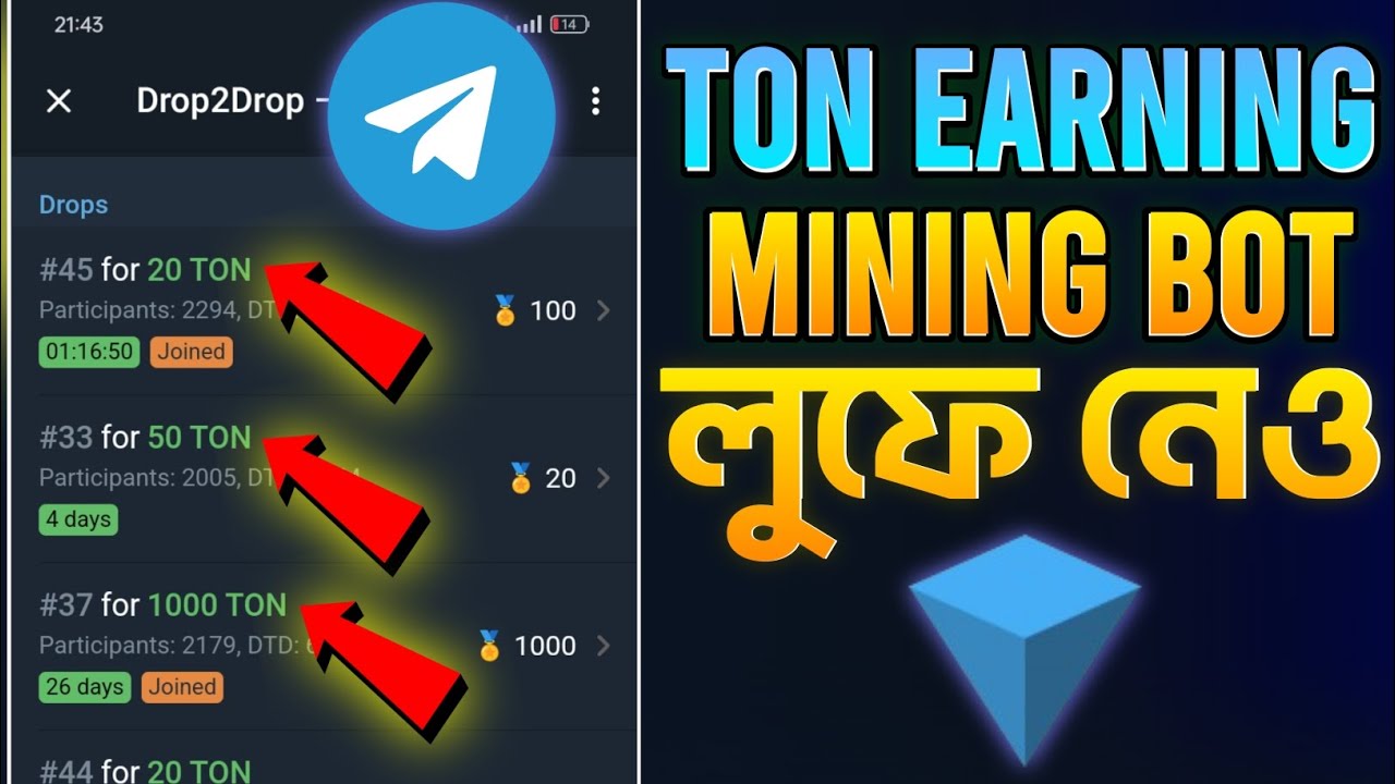 Ton Coin Earning Project | Telegram Mining Project 2024 | Drop2Drop ...