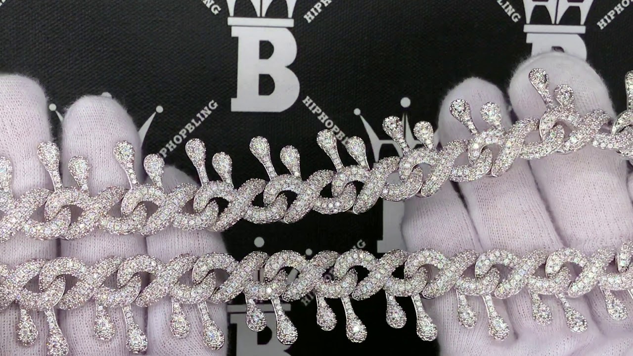 Custom Infinity Drip Chain | Micro Pave VVS Simulated Diamonds | Hip ...