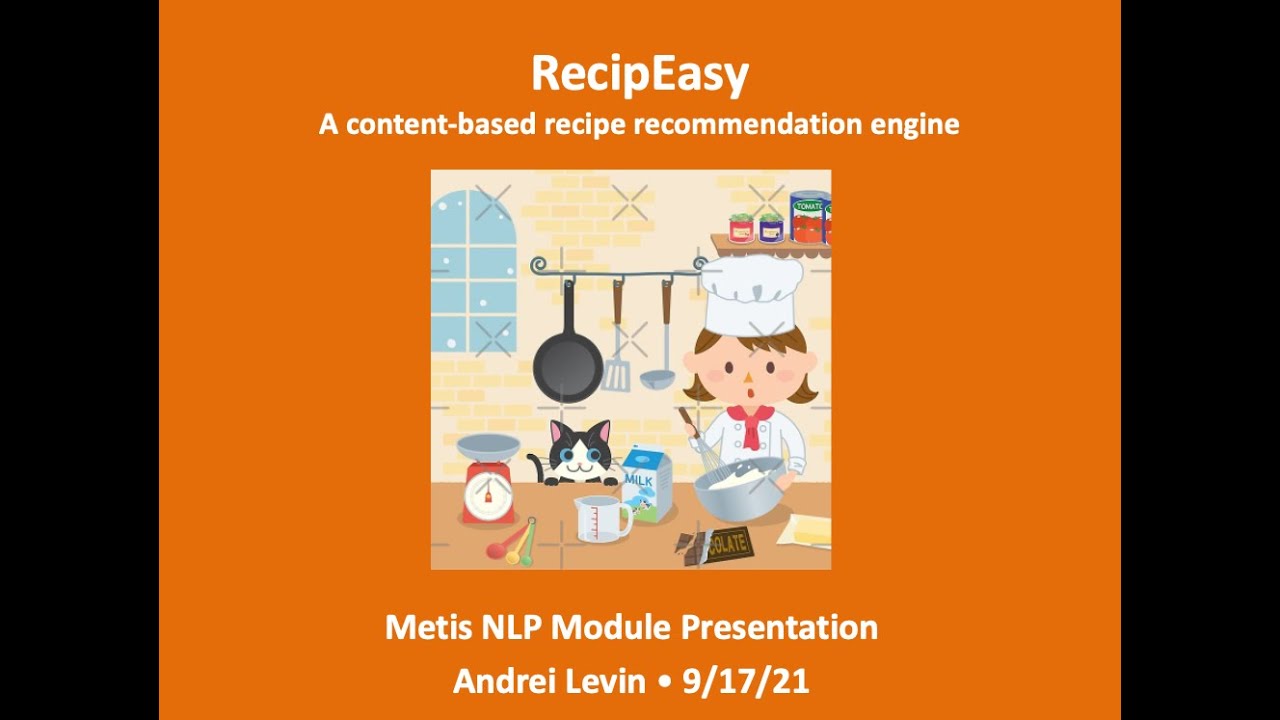 RecipEasy: An ingredient-based recipe recommender - YouTube