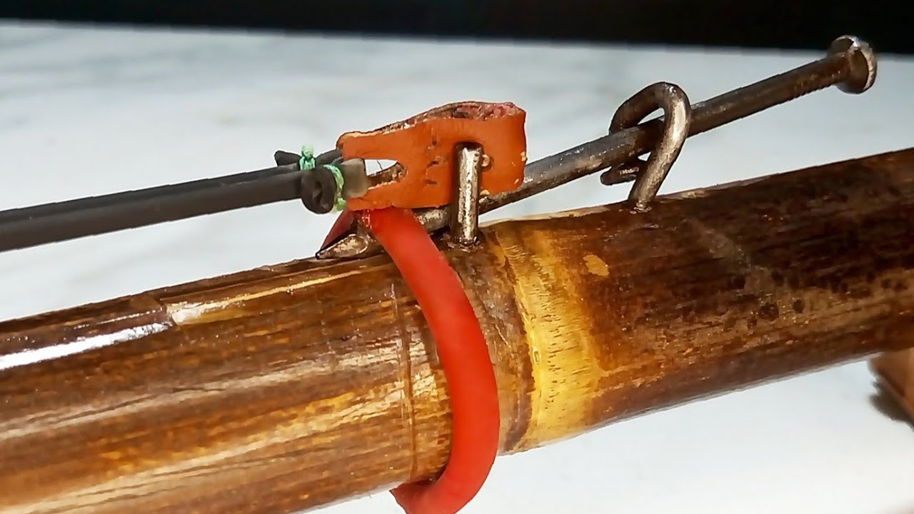 easy way to make a slingshot from nails and bamboo - DIY SLINGSHOT ...