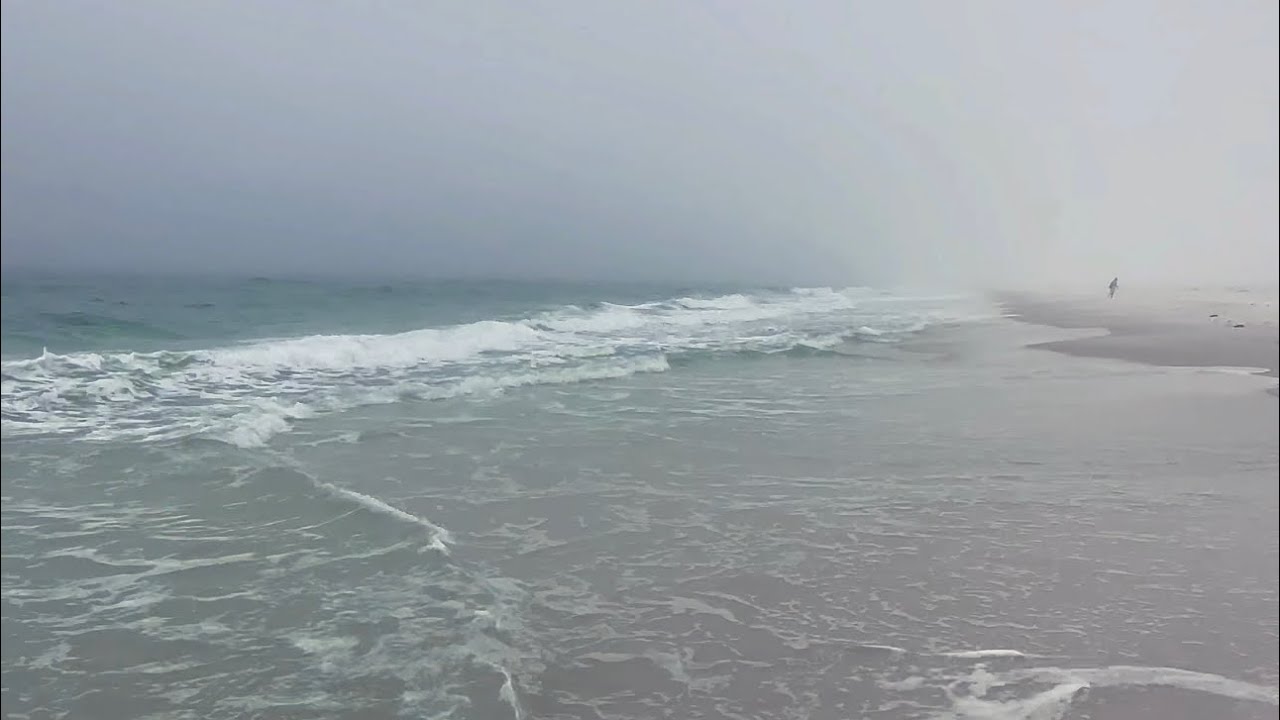 Relaxing Beach Waves on a Foggy Stormy Day🤍🌊 - YouTube
