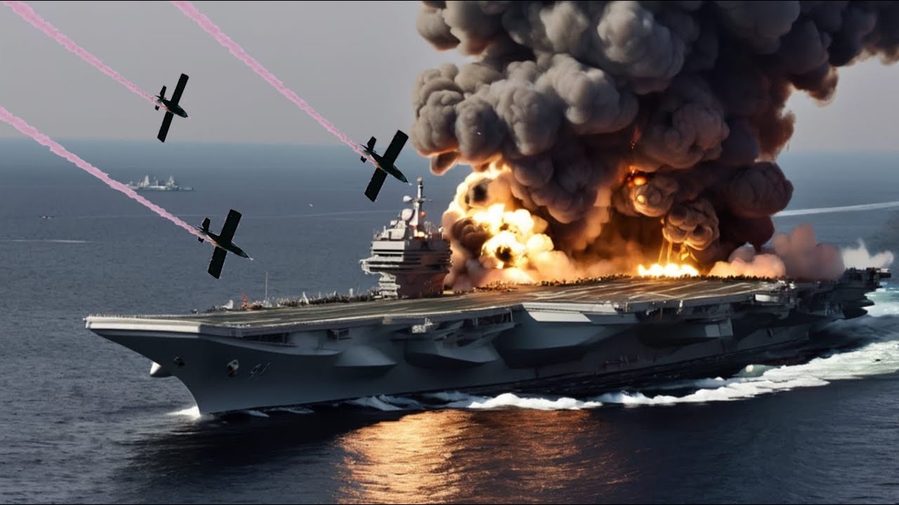 1 minute ago! US nuclear aircraft carrier carrying 70 fighter jets hit ...