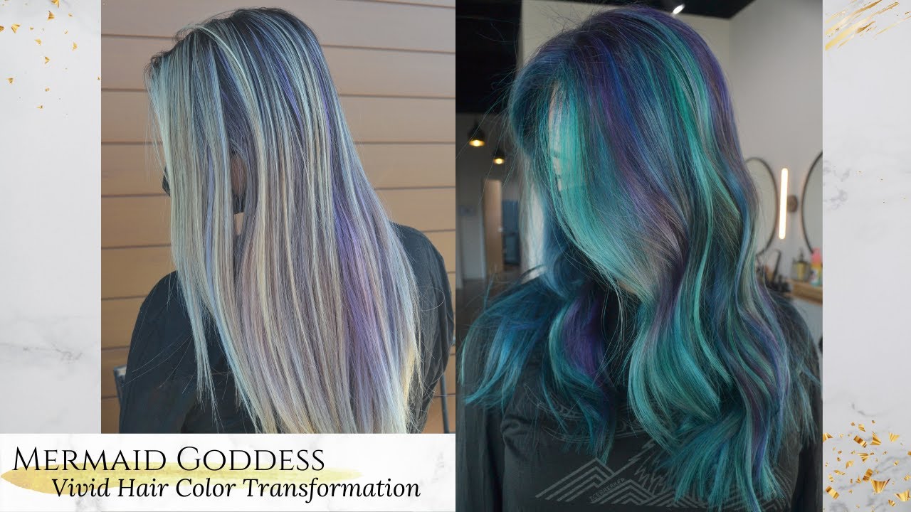 INSANE Teal and Violet Vivid Color on Natural Dark Hair! - YouTube
