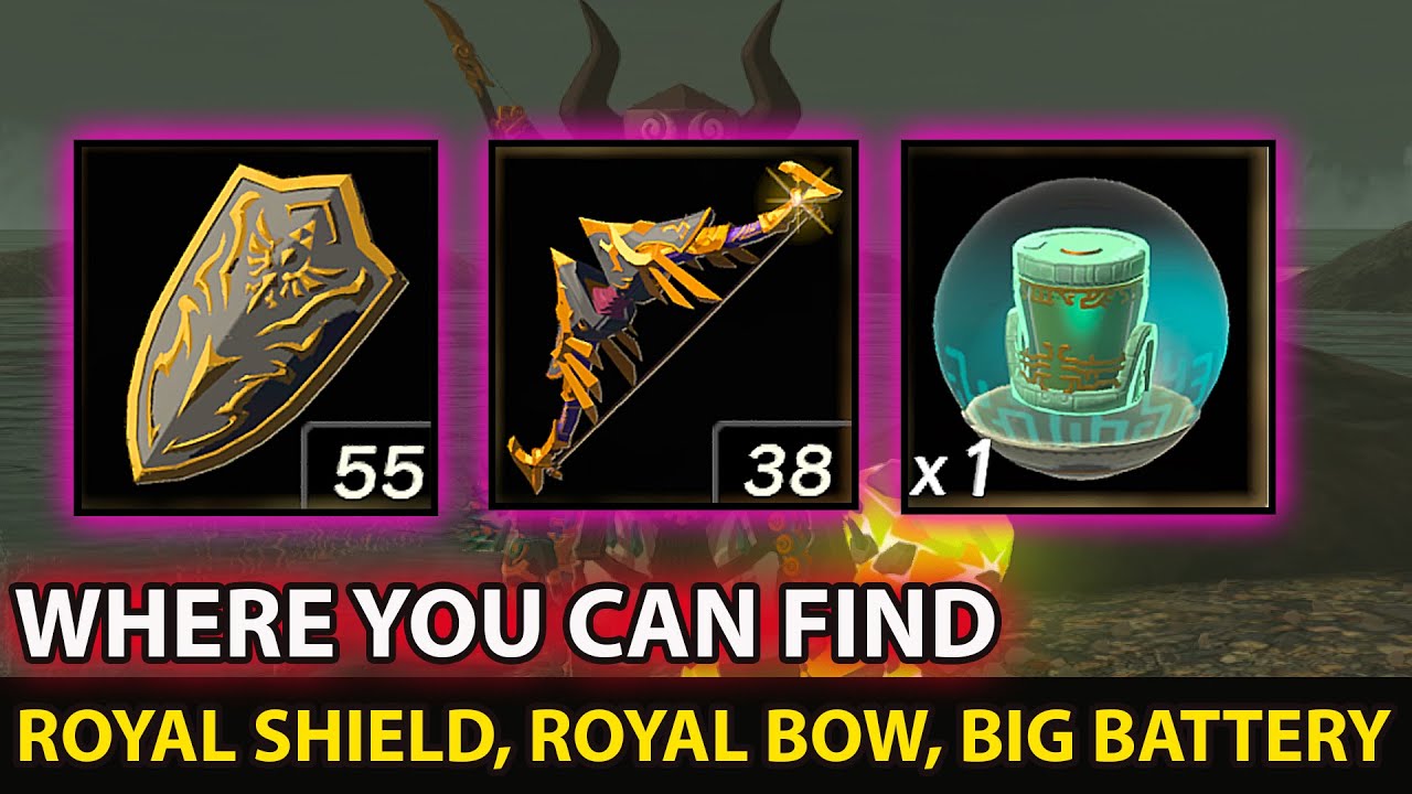 Weapon Royal Shield, Royal Bow, Big Battery Location Guide In Zelda ...