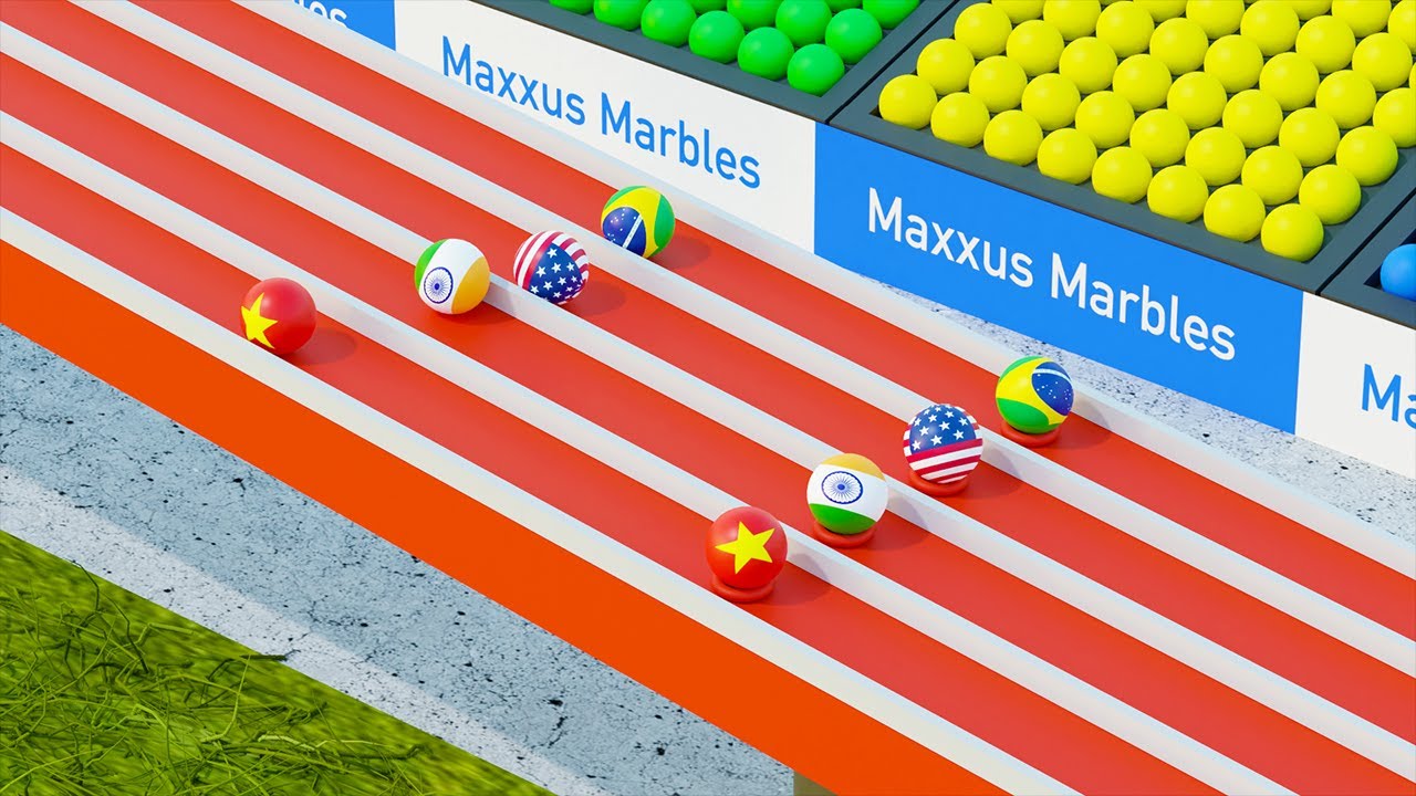 Countryballs Marble Race 3D - Relay Run - 16 Countries Marble Race ...