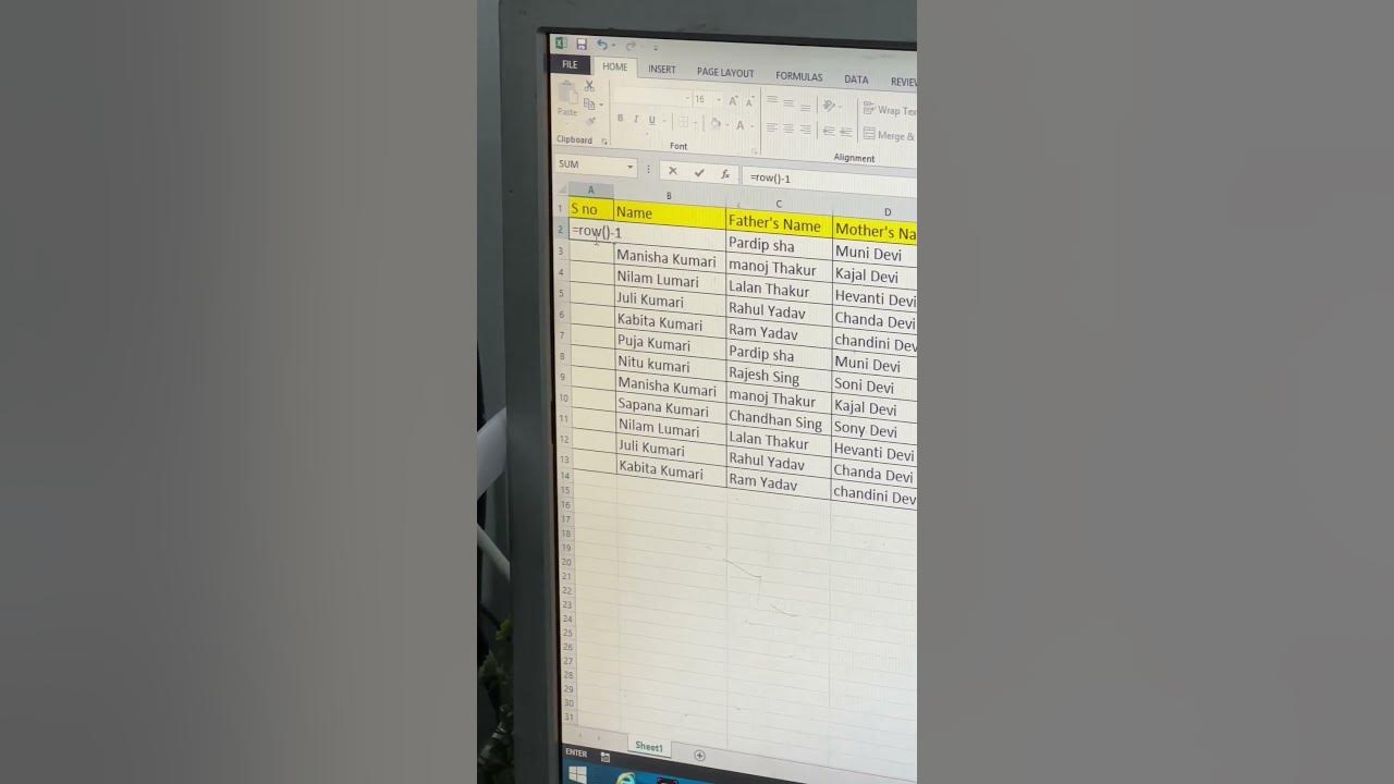 Serial Number Auto Update In MS Excel bdscomputer tutorial excel serial-number-auto-update-in-ms-excel-bdscomputer-tutorial-excel