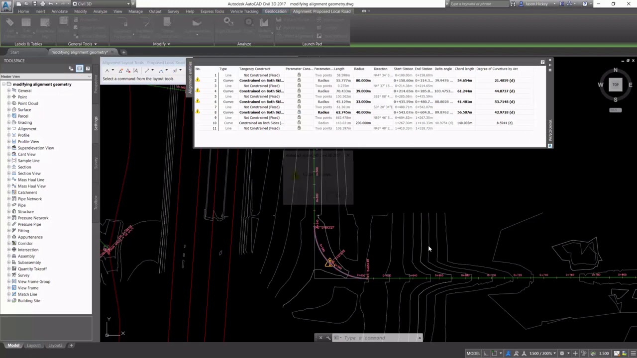 Autocad Civil 3D:- Lesson 2.3: Modifying alignment geometry - YouTube