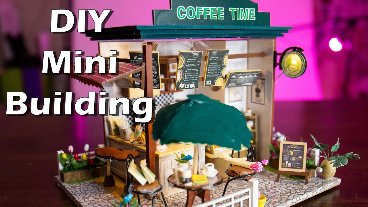 Mini Coffee Shop - DIY Craft - Mini small building - YouTube