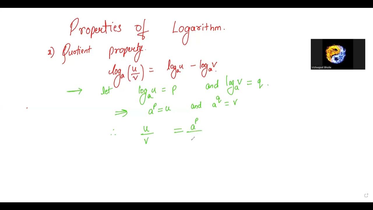 Quotient property of logarithm #logic #logarithm #apcalculusbc #apprecalculus #algebra - YouTube