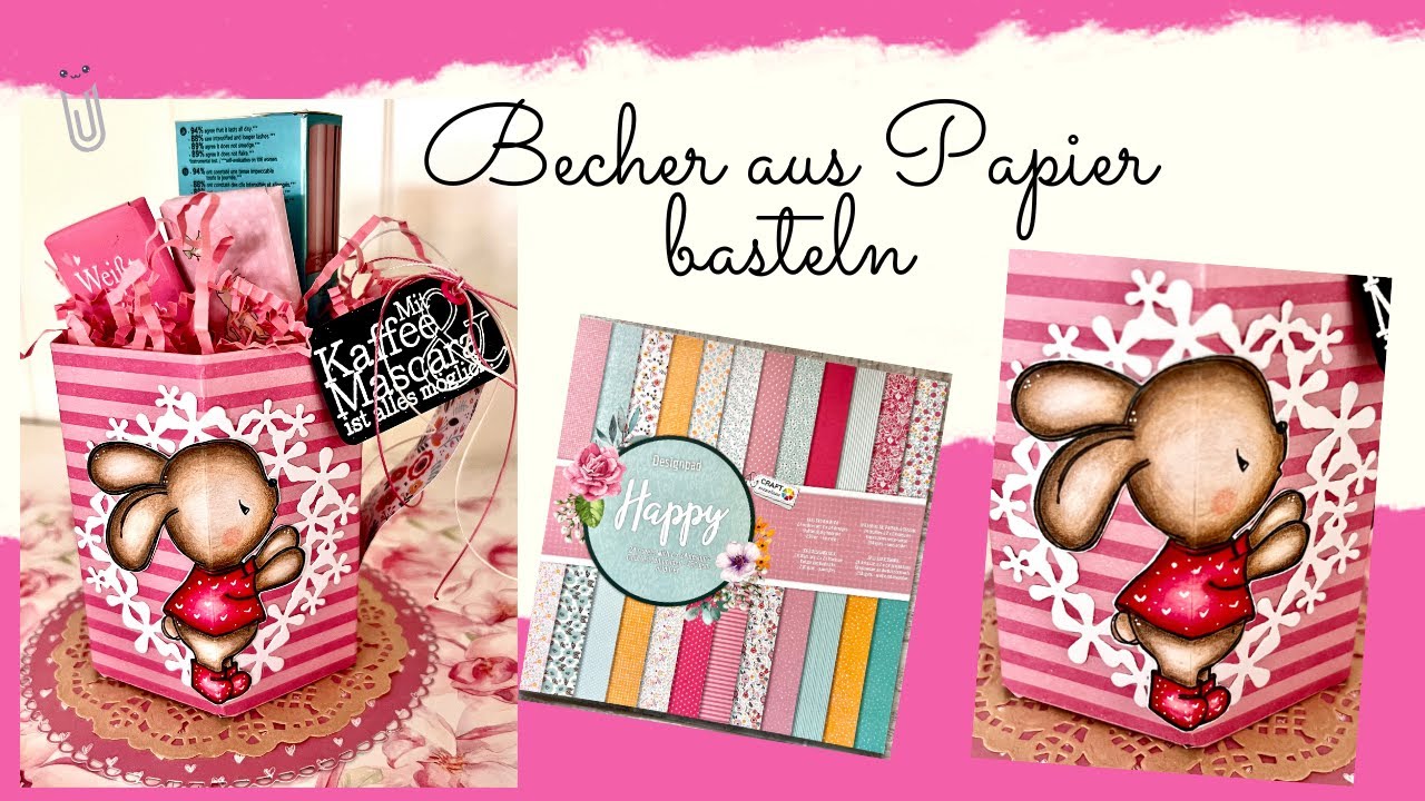 ☀️💞 Großen Becher aus Papier basteln I in cm I Annilis Welt ☀️💞 - YouTube