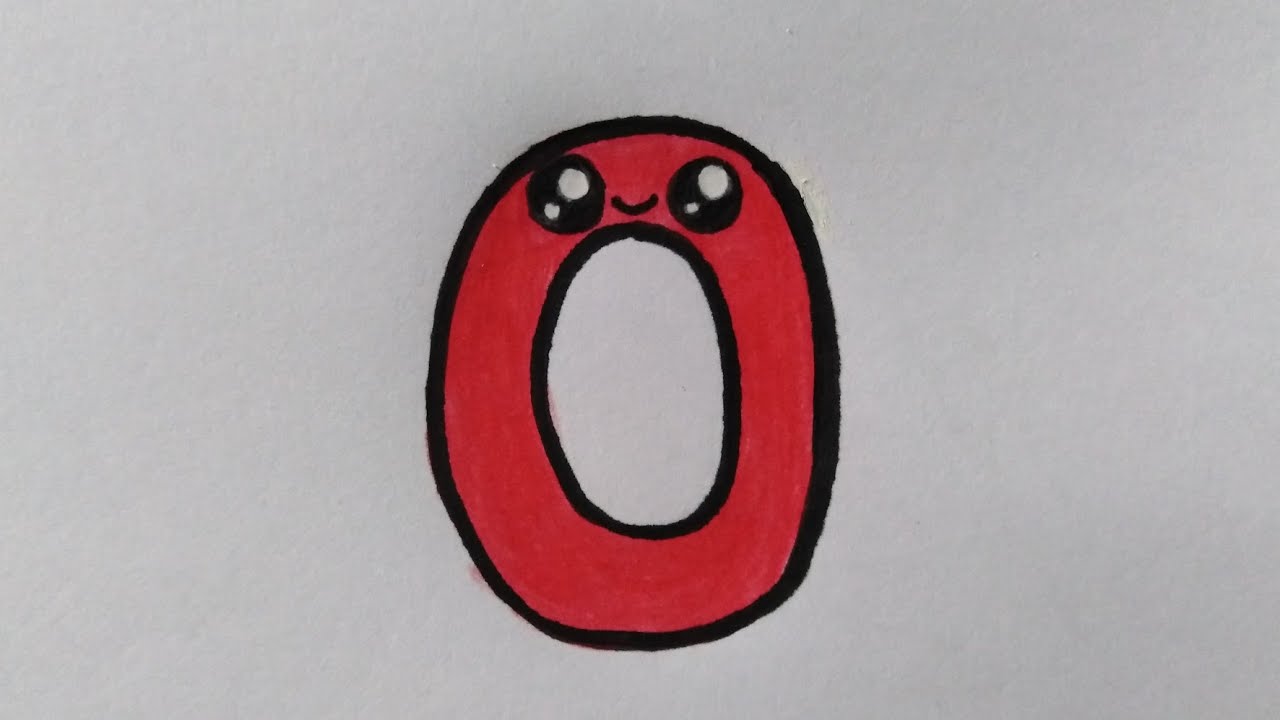 วาดรูปเลข 0 วาดอย่างไร ️ Draw ing & Coloring Number 0 Easy for beginner ...