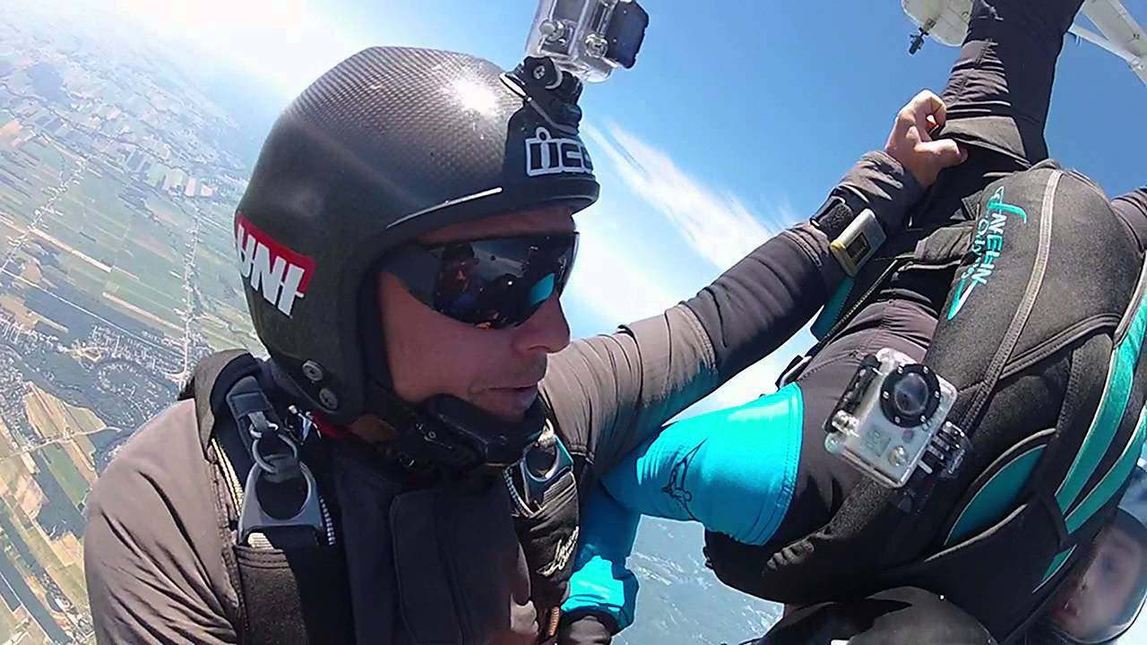 Tether your GoPro while skydiving? Nah...no need, you can just catch it ...