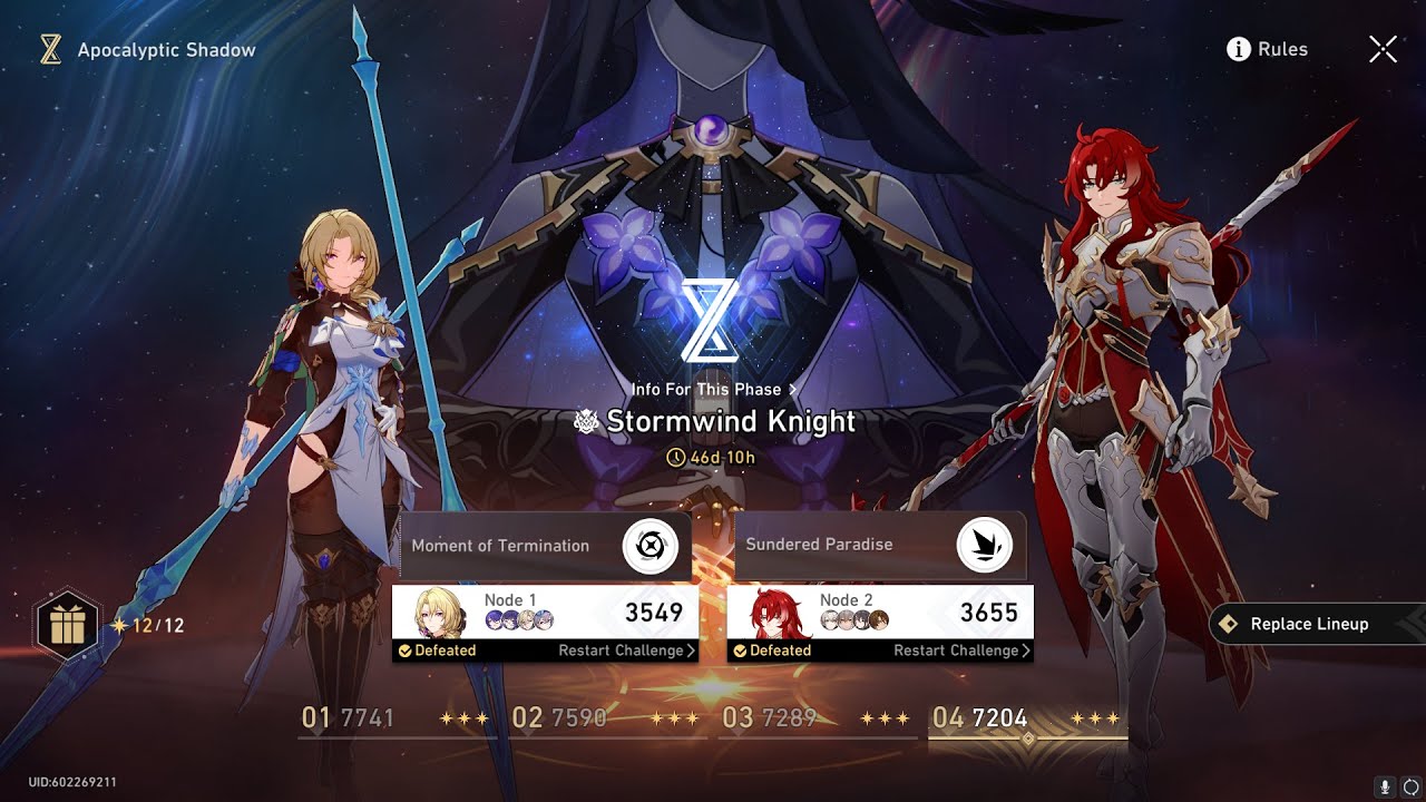 【HSR】New End Game! (3*) Apocalyptic Shadow: Stormwind Knight ...
