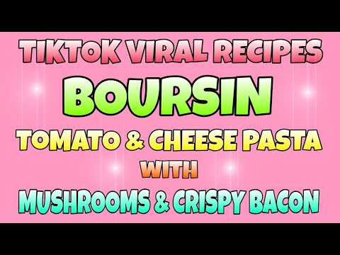 Boursin Cheese Tomato Pasta with mushrooms & crispy bacon TIKTOK recipe / simply delicious / #Shorts