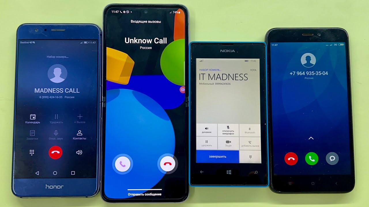 Incoming Call XIAOMI Redmi 4X, Galaxy Z Flip3 VS Outgoing Call Honor 8X ...