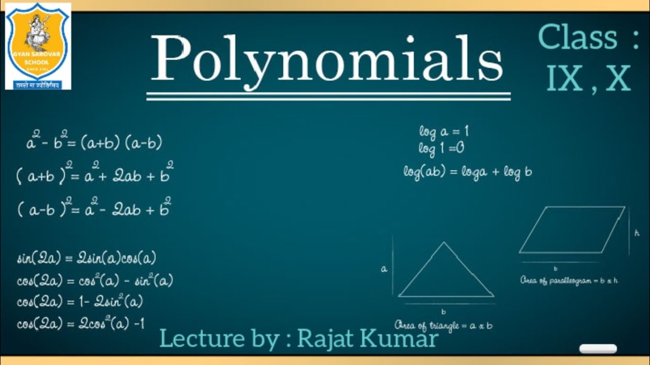 Basic of Polynomial For Class IX,X Part 4 - YouTube
