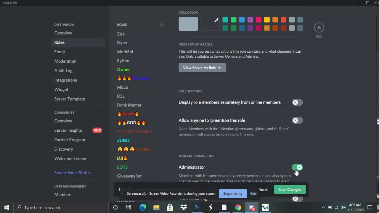 How to make an admin role in discord! - YouTube