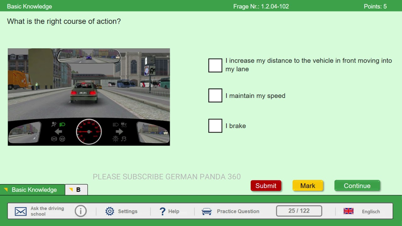 25 German Driving License Class B Theory Exam Practical Licence Test ...