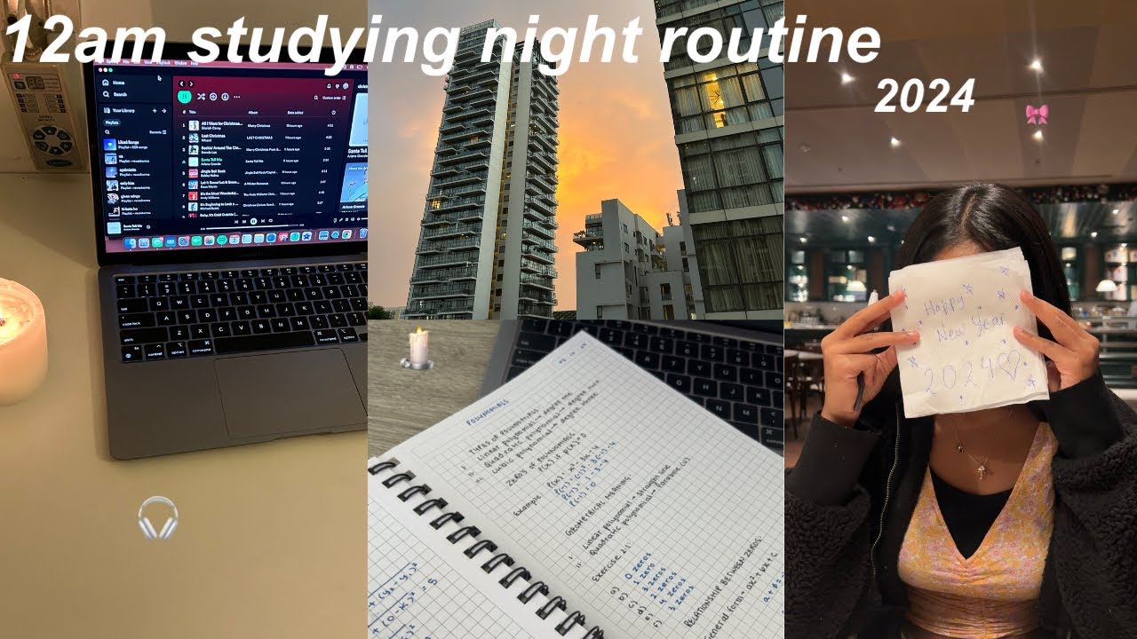 12AM STUDYING NIGHT ROUTINE | skin care + preboards - YouTube
