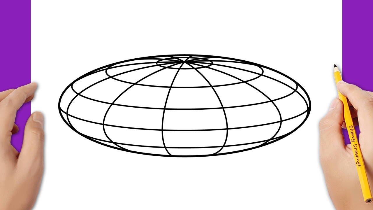 How to draw a spheroid easy / How to draw an ellipsoid - YouTube