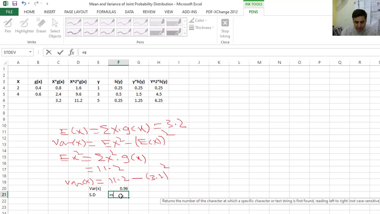 Finding Mean and Variance of Joint Probability Distribution - YouTube